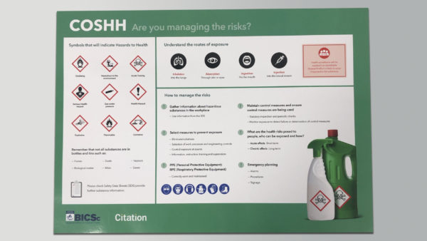 A3 Control of Substances Hazardous to Health (COSHH) Poster - BICSc